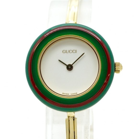 Gucci | Accessories | Gucci Change Bezel 1 122 White Dial Watch For ...
